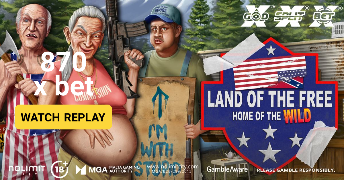 Nolimit City - Land Of The Free Replay - 870 x BET WIN